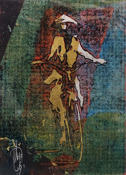 Single Cyclist (CD0241C) – Eagle's Eye Art Gallery